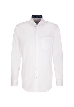 Seidensticker Herren Comfort Fit Langarm Hemd, Wei&szlig;, 53 EU