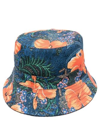 Orlebar Brown bob &agrave; fleurs - Bleu