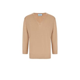 Prada Pull col V en laine vierge