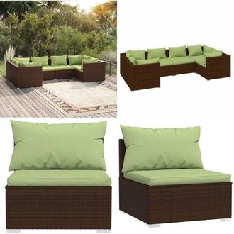 vidaXL 6-tlg. Garten-Lounge-Set mit Auflagen Poly Rattan Braun - Gartensaison - Lounge Set - Gartenm&ouml;beln - Outdoor M&ouml;bel - Rattan Gartenm&ouml;bel - Home &
