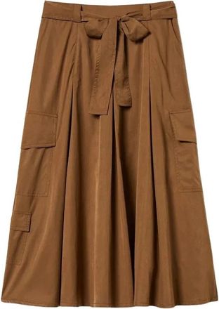 Twinset Godet-Falten Midi-Rock - - Skirts - Damen - Braun - XS