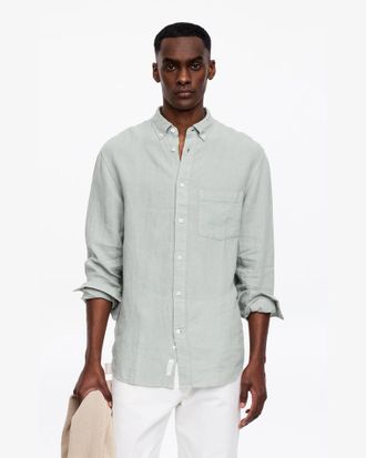 Arket Lockeres Leinenhemd -Gr&uuml;n