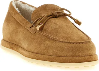 Tod's Shearling-Lined Suede Slipper - Camel