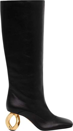 J.W.Anderson Bottes hautes &agrave; talon cha&icirc;ne - Femme - Chaussures - Noir - Taille: 39 EU