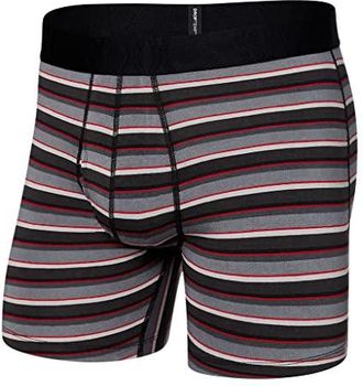 SAXX Underwear Co. SAXX Sous-vêtements pour homme - Boxer DropTemp en coton rafraîchissant avec poche intégrée et braguette - Sous-vêtements pour homme, College Stripe-g