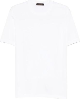 Zanone Homme, Tops, Blanc, Taille: M T-shirt &agrave; col rond et manches courtes