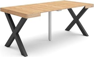 Skraut Home | Ausziehbarertisch | Multifunktionaler ausziehbarer | 180 | Für 8 Gäste | Massivholz Beine | Moderner Stil | Eiche