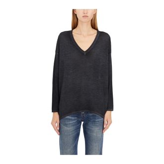 Avant Toi Kaschmir und Seide V-Ausschnitt Pullover - - Knitwear - Damen - Schwarzk - S