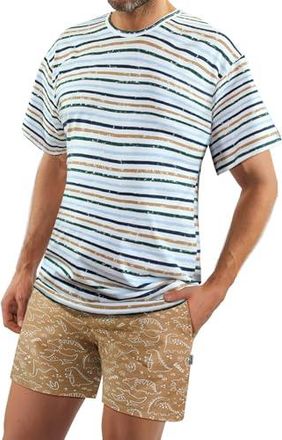 Sesto Senso Ensemble Pyjamas Homme Short Coton T-Shirt Rayé Manches Courtes 4XL 2651/03 Dinosaure