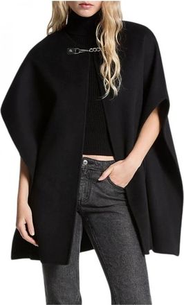 Michael Kors Femme, Vestes, Noir, Taille: ONE Size Cape Double Face en M&eacute;lange de Laine