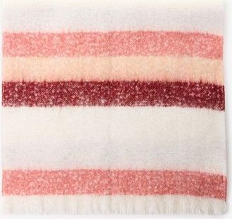 Au Printemps Paris Eb Mohair gestreifter Schal gemischt - Pink