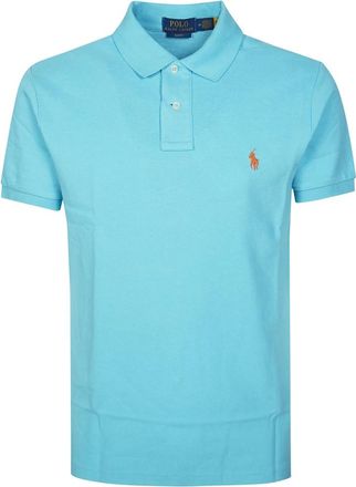 Polo Ralph Lauren Homme, Tops, Bleu, Taille: L Polo Slim Fit en maille