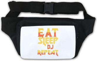 Generic Eat Sleep DJ Repeat Hüfttasche, Bauchtasche, Weiß
