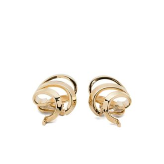 Ferragamo Femme, Accessoires, Jaune, Taille: ONE Size Leafbig Earrings