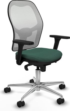 Piqueras y Crespo B&uuml;rostuhl mit 3D-Armen, h&ouml;henverstellbare Lendenwirbelst&uuml;tze, ausgestattet mit 5 Positionen und injiziertem Schaumstoff, Wei&szlig; / Flaschengr&uuml;n