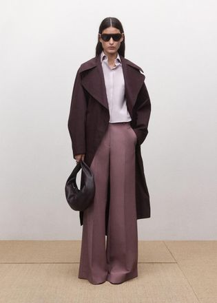 Mango Tailliertes Baumwollhemd lila - Damen - S - MANGO