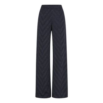 Akep Pantalon Lurex Fluide - Femme - Pantalons - Bleu - Taille: 38 FR