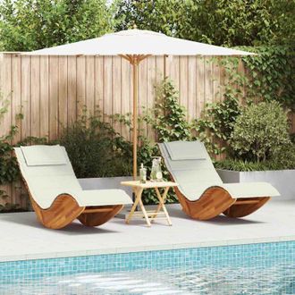 vidaXL Vidaxl - Transat 2 pcs Marron 60 x 154 x 74 cm Bois dacacia massif