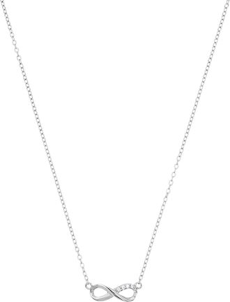 Tom Tailor Tom Tailor Kette mit Anhänger für Damen, Sterling Silber 925, mit Zirkonia, 42+3 cm, silber, Infinity, Geschenkidee, Halsschmuck, Damenschmuck, 210058