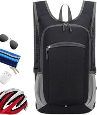 Generico Sac à dos pliable | sac à dos pliable pour extérieur, bagage extérieur avec sangles réglables pour gym, randonnée et déplacement urbain, Noir, Fare ri