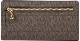 Michael Kors Logo Snap Closure Wallet - Brown