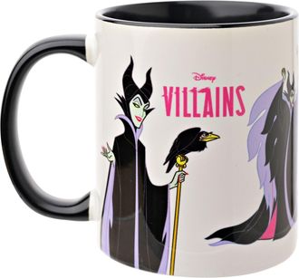 Widdop and Co Disney Maleficent Tasse - Schwarz/Weiß Tee, Kaffee glasierte Steinzeug-Icons & Villains Trinkbecher - Offizielles Disney-Lizenzprodukt (325 ml)