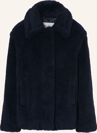 Max Mara Teddyfell-Jacke Mxmfuggito Mit Alpaka blau
