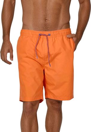 Riverso Badehose Herren lang Badeshorts RIVDavid Regular Fit Schwimmhose Elastischer Bund Orange XXL (XXL, Shiny Orange)