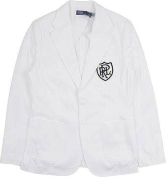 Polo Ralph Lauren Femme, Vestes, Blanc, Taille: 34 FR Logo Patch Blazer