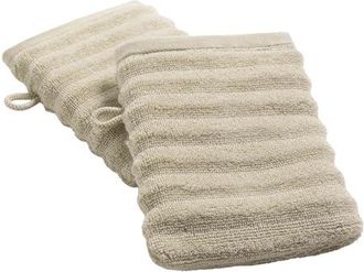 Douceur d'Int&eacute;rieur 2 Waschlappen (15 x 21 cm) Maya Taupe, Frottee, einfarbig, 100% Baumwolle