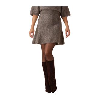 Second Female Brauner Strickrock f&uuml;r Stilvolle Tage - - Skirts - Damen - Braun - XL