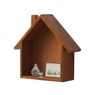 Generico House Shaped Box, 25 x 8 x 24 cm, rustikale h&ouml;lzerne Wandaufbewahrung, multifunktionales Design f&uuml;r das Bauernhaus, Heimschild, kleines Nursery-Schild