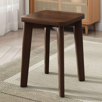 Generic Hocker mit Holzfüßen,Schminkhocker,Barhocker,Küchenhocker,Quadratisch,Gepolstert,Rückenfrei,für Schlafzimmer Wohnzimmer Bar(Walnut)