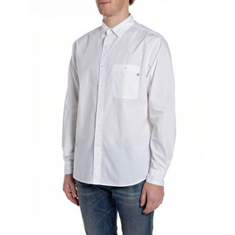 Replay Baumwoll-Popeline-Hemd - - Shirts - Herren - Wei&szlig; - XL