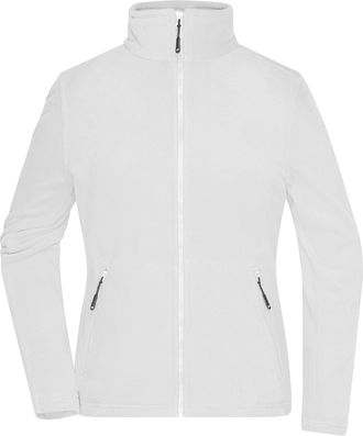 James & Nicholson Damen Microfleece Jacke - Leicht taillierte Jacke aus Anti-Pilling Microfleece | Farbe: white | Gr&ouml;sse: XXL