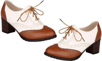 SOLUSTRE Chaussures Femme à Talon Épais Élégantes et Confortables avec Lacets Chaussures Chic Polyvalentes pour Toutes Saisons Adaptées Bureau Soirée et Sortie