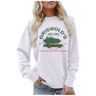 Generic Pull de Noël Femme Pull Moche Noel Sweatshirt a Manches Longues Et Col Rond avec Inscription Sapin de Noël pour Femme