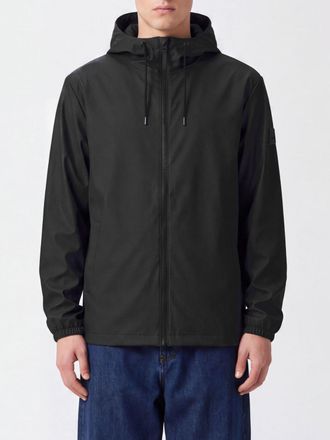 Rains Windbreaker-Jacke aus Polyester mit Kapuze, hohem Kragen und Rei&szlig;verschluss