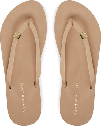 Tommy Hilfiger Zehentrenner Tommy Hilfiger Elevated Chic Beach Sandal FW0FW08523 Beige
