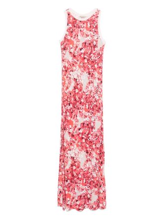 Faliero Sarti robe mi-longue à fleurs - Rose