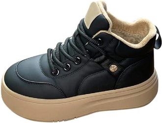 Generico Femme Chaussures de Sport Plateforme Montantes &agrave; Lacets Baskets De Marche avec Doublure Chaude L&eacute;g&egrave;res Sneakers Tendances D&eacute;contract&eacute;e Automne Hiver 3
