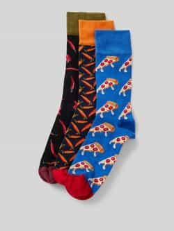 DillySocks Socken mit Motiv-Stitching Modell Food Enthusiast im 3er-Pack