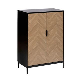 5five Simply Smart Cabinet 2 Portes Chevrons 110cm Naturel & Noir