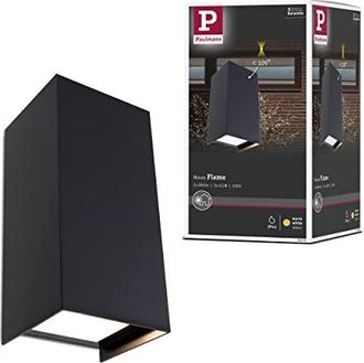 Paulmann 94325 LED Außenleuchte Außenwandleuchte Flame 2er Set IP44 eckig incl. 2x5,8 Watt Anthrazit Aluminium 3000 K