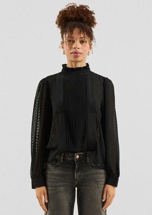 QS by s.Oliver Langarmbluse Bluse Transparente Chiffonbluse