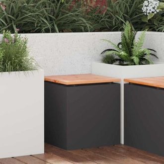 vidaXL vidaXL Banc de jardin Noir 40 x 40 x 43 cm Acier