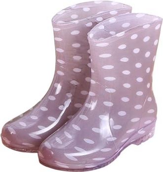 Generic Bottes dextérieur en caoutchouc pour femme Chaussures jardin pluie la mode Confortable Antidérapant Imperméabilité totale Isolation thermique hiver li