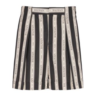 Balmain Homme, Shorts, Noir, Taille: S Jacquard pleated shorts