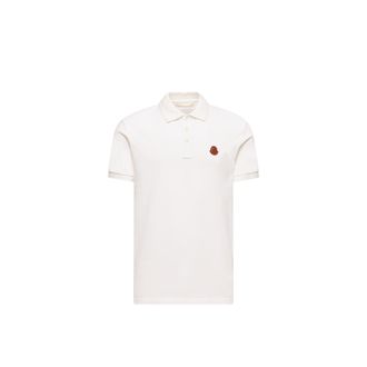 Moncler Moncler Polo En Piqu&eacute; De Coton &Agrave; Logo, Homme, Blanc, Taille: Xxl