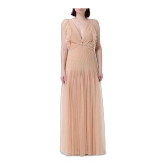 Elisabetta Franchi Damen, Kleider, Beige, XLGr&ouml;&szlig;e